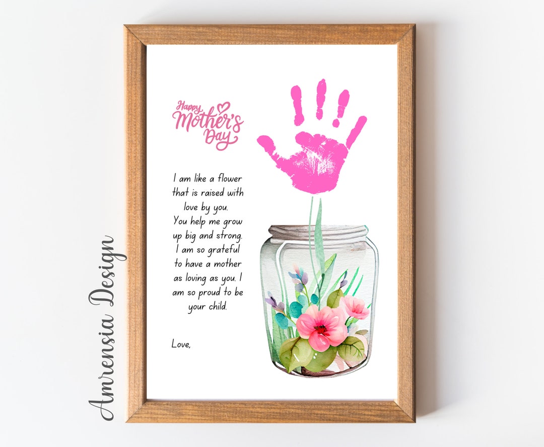 Mother's Day Poem Handprint Art, Gift for Mother's Day, , Baby Toddler ...