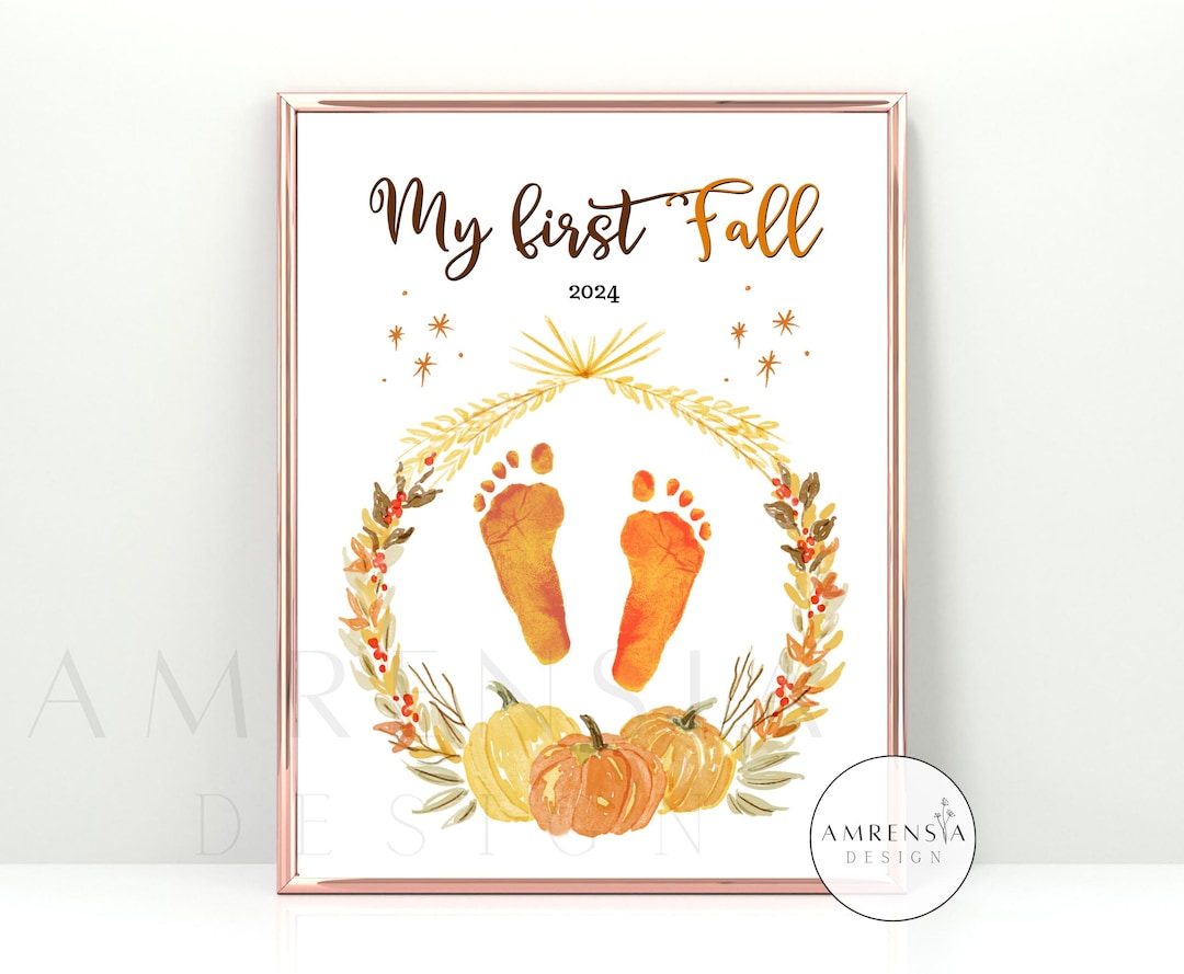 FALL Craft Printable Footprint Art, My First Fall, Easy Craft for Baby ...
