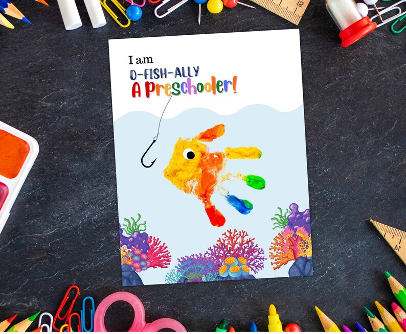 O FISH Ally a Preschooler Handprint Art First Day of School - Etsy