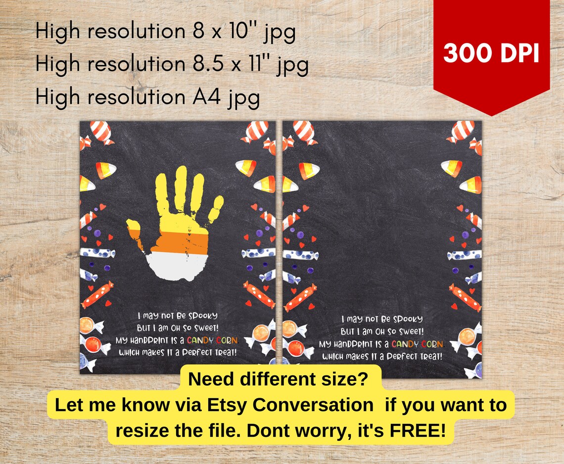 Handprint Art Candy Corn Poem Craft Happy Halloween Keepsake - Etsy