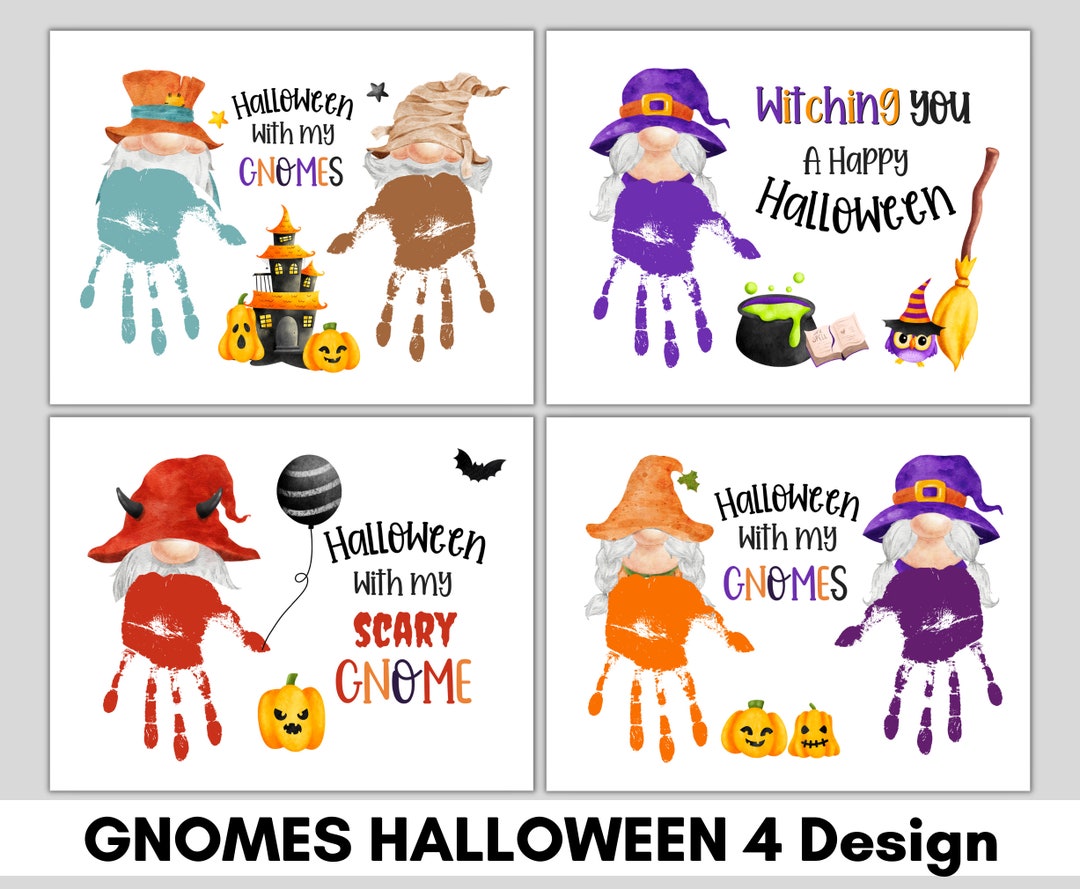 GNOMES Halloween Handprint Art,happy Halloween Keepsake Craft Handprint ...