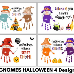 GNOMES Halloween Handprint Art,happy Halloween Keepsake Craft Handprint ...