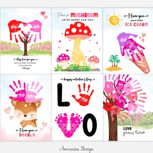 15 Design BUNDLE Happy Valentine's Day Craft Handprint Footprint Art ...