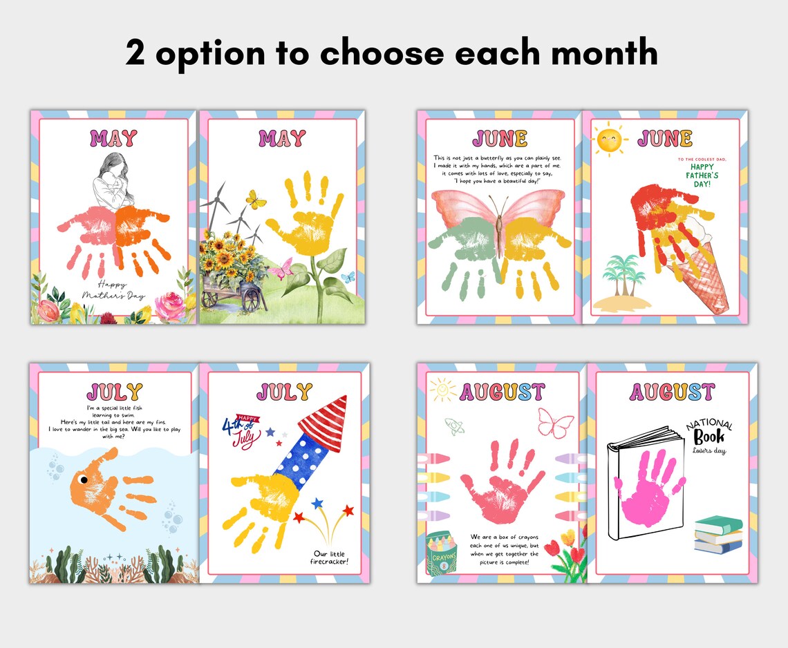 25 Design Handprint Memory Book Printable for Prek, Preschool ...