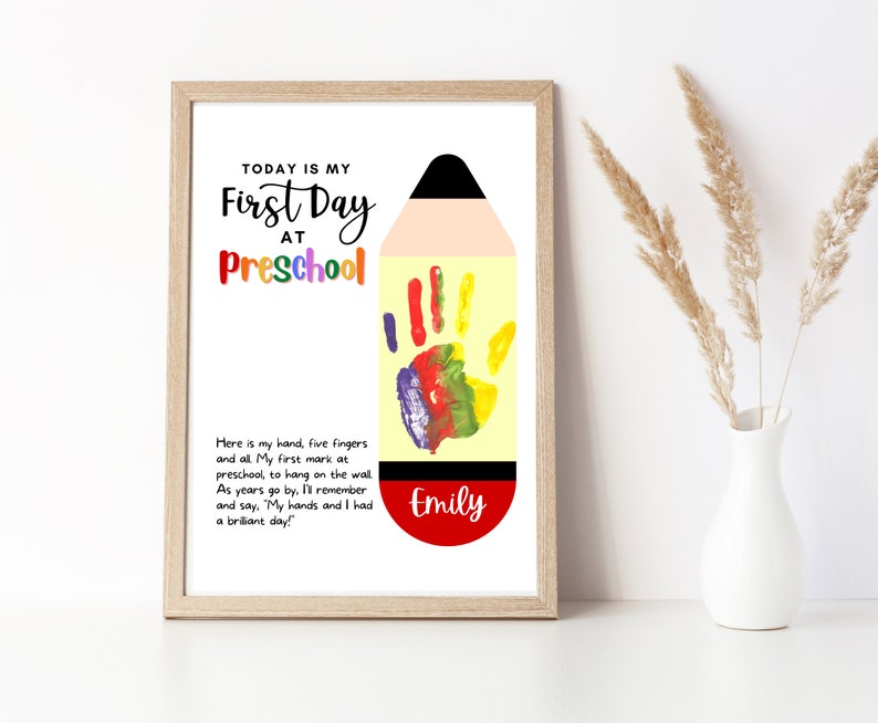 Pencil Handprint Art Back to School Poem Craft First Day of - Etsy