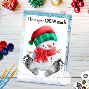 Bundle Snowman Footprint Art, Snowman Craft, Christmas Home Decoration ...