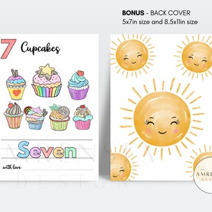 123 Baby Shower Coloring Book, 20 Pages Baby's First 123 Book, Sun ...