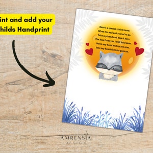 Handprint Craft the Kissing Hand Book Raccoon, My First Day of School ...