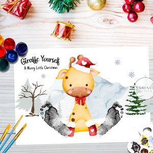 Giraffe Footprint Art, Baby Giraffe Craft, Home Decoration, Winter ...