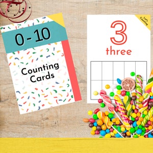 Counting Flashcards 0-10 Printable, Play Dough Mat Learning Number for ...