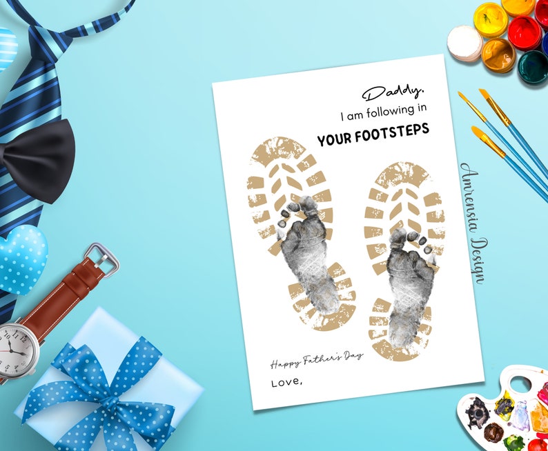 Daddy I'm Following in Your Footsteps Fathers Day Footprint Keepsake ...