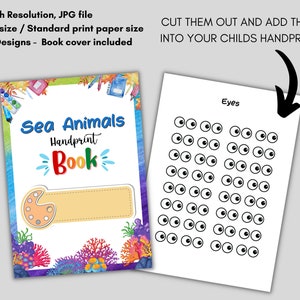 15 Design SEA ANIMALS Handprint Book, Printable Handprint Art, Toddler ...