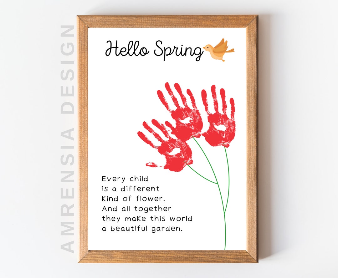 Spring Handprint Craft Idea / Printable Footprint Poem/ Kids Toddler ...