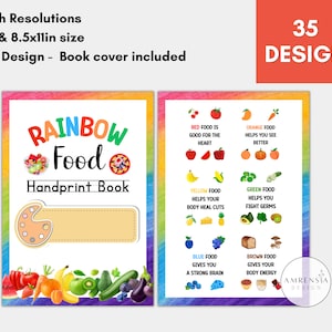 35 DESIGN Rainbow Food Handprint Art, Healthy Food, Baby Toddler Child ...