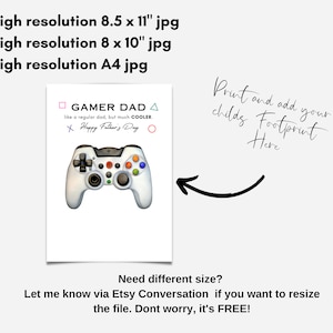 Gamer Dad, Fathers Day Handprint Keepsake for Dad, DIY Personalized ...