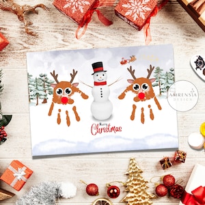 25 Design BUNDLE Christmas Craft Handprint Footprint Finger Art ...