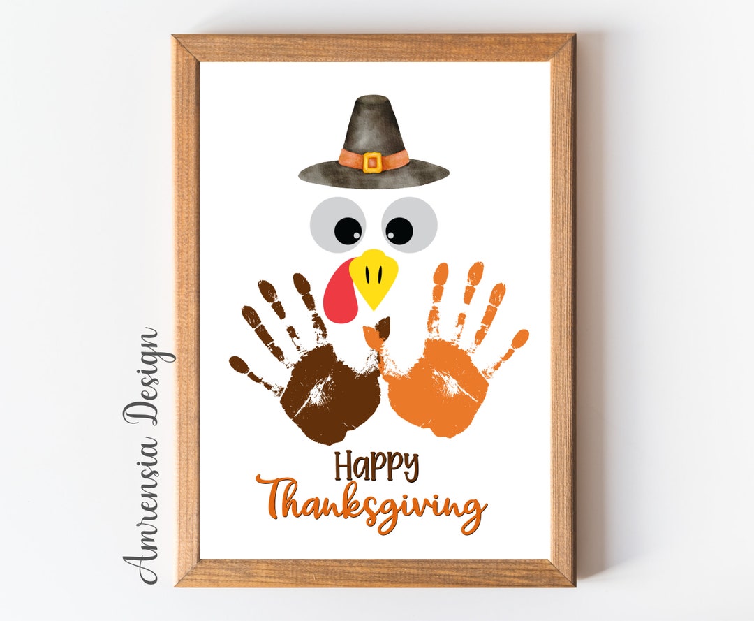 Turkey Handprint Craft, Autumn Fall Activity, Thanksgiving Printable ...