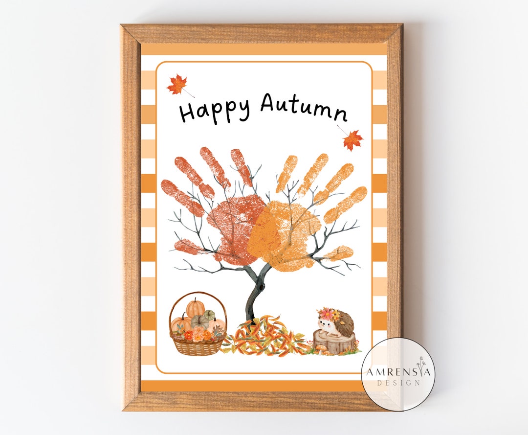 Happy Autumn Handprint Art, Autumn Activity, Toddler Baby Kids Craft ...