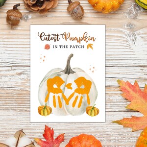 Cutest Pumpkin in the Patch Craft Printable Hand Print Art, Easy Craft ...