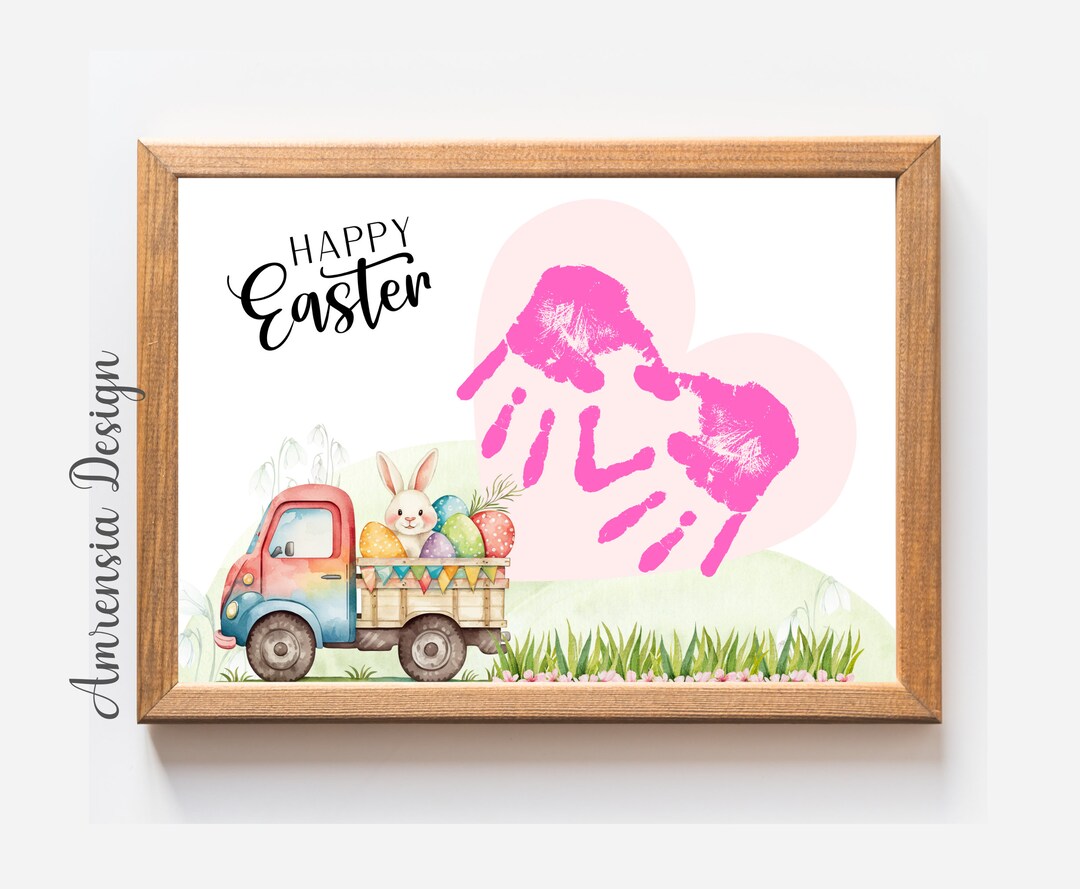 Happy Easter Craft Handprint Art Template for Baby Kids Toddler Prek ...