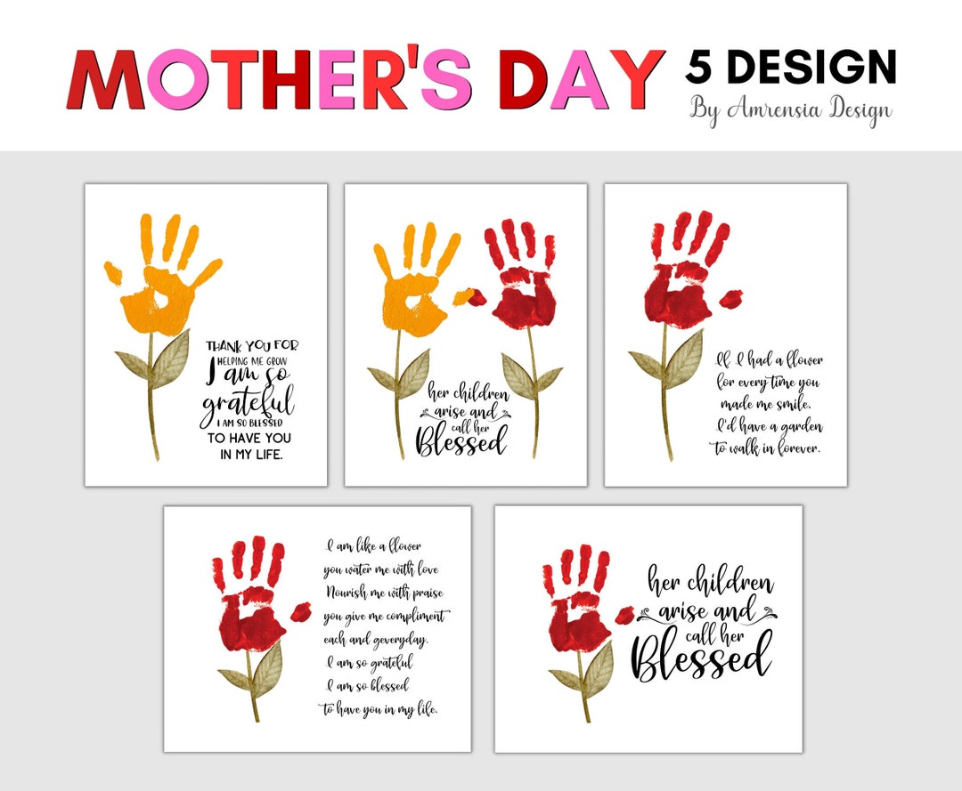 Mothers Day Handprint Art Bundle,handprint Keepsake Art Gift for Mom ...