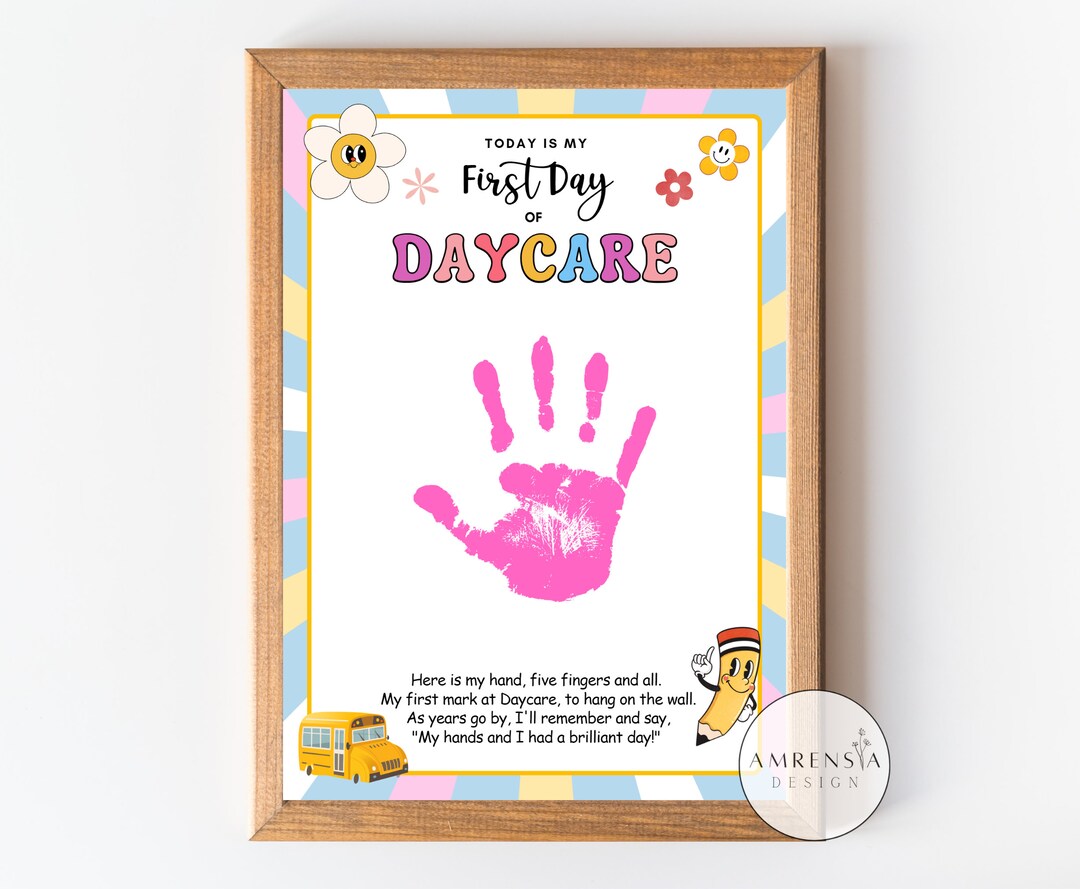 First Day of Daycare Handprint Art, First Day of School, Handprint ...