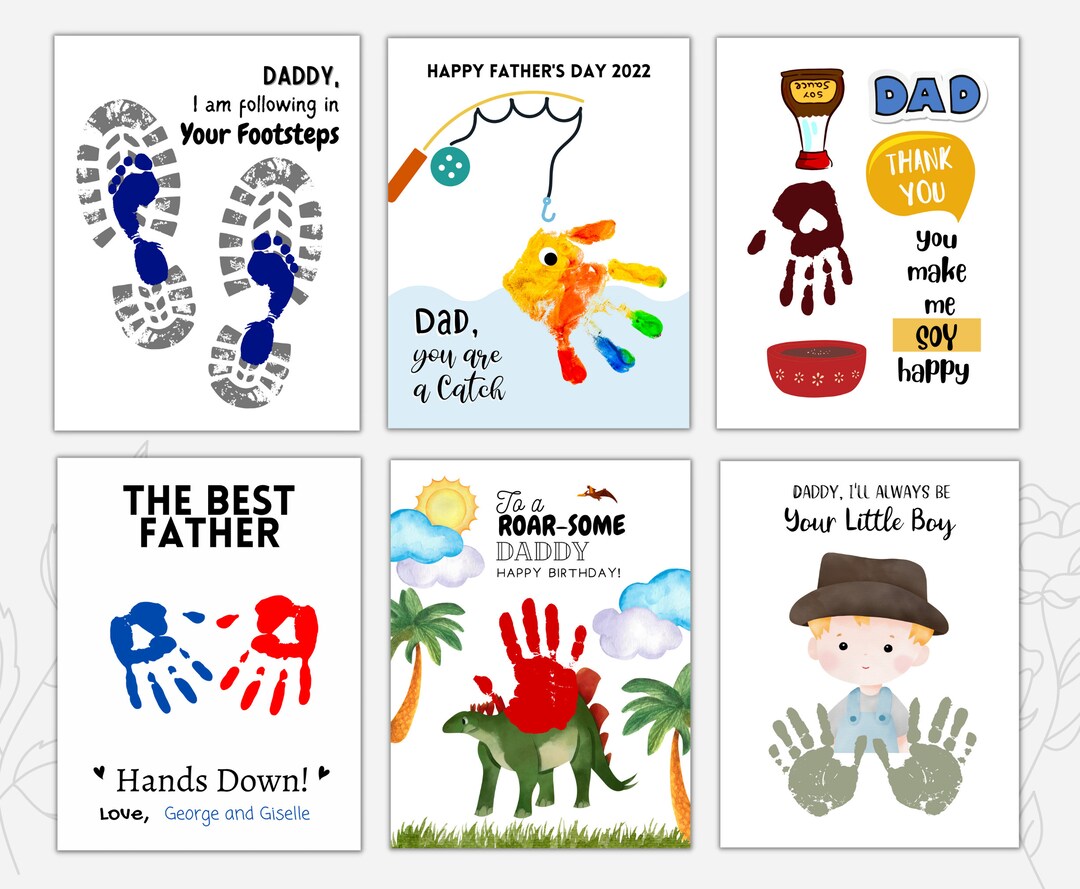 Fathers Day Handprint Keepsake for Dad, Dad Birthday Gift DIY ...