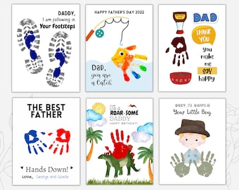 Fathers Day Handprint Keepsake Art Gift for Dad, Fathers Day Craft ...