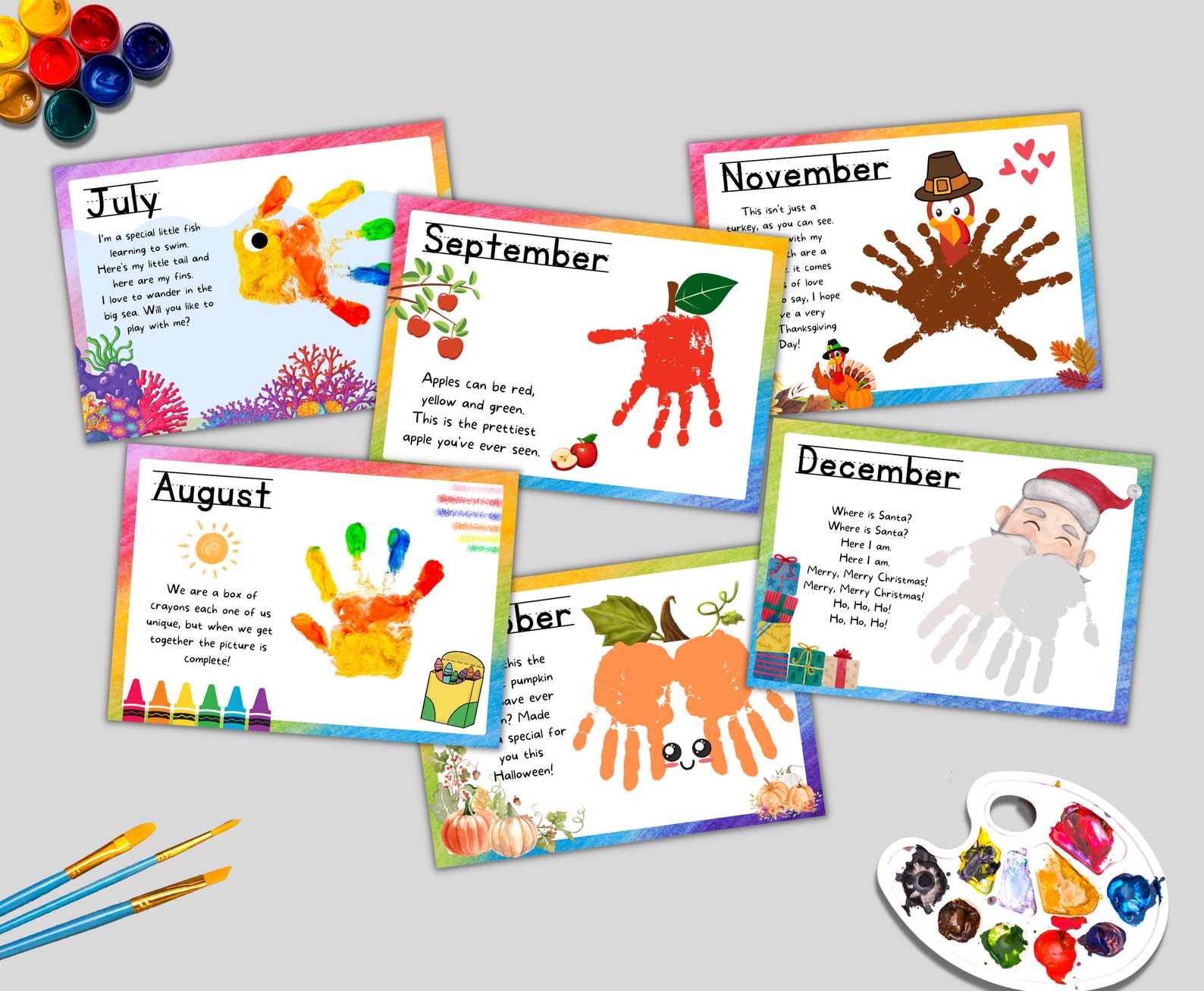 Handprint Memory Book Printable for Prek, Preschool Kindergarten 1st ...