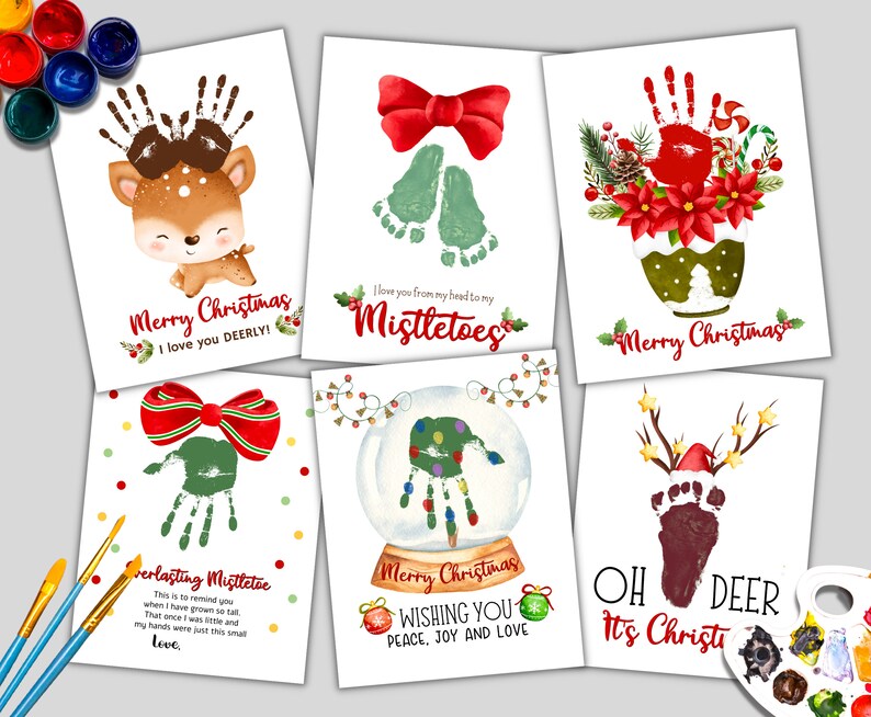 20 Design BUNDLE Christmas Craft Handprint Footprint Finger - Etsy