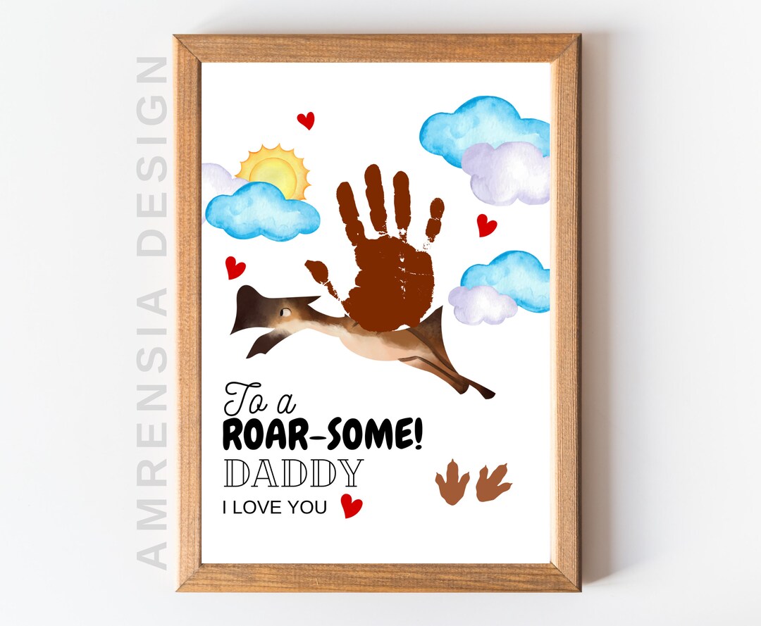 Father's Day Gift, to A Roarsome Daddy, Dinosaur Art Card for Dad, Gift ...