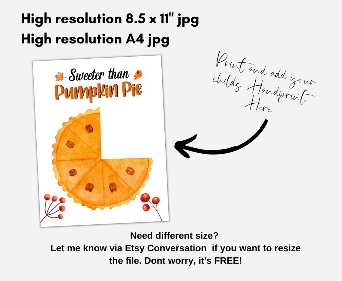 Thanksgiving Handprint Craft Autumn Fall Activity Pumpkin - Etsy