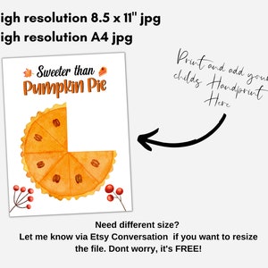 Thanksgiving Handprint Craft, Autumn Fall Activity, Pumpkin Pie ...