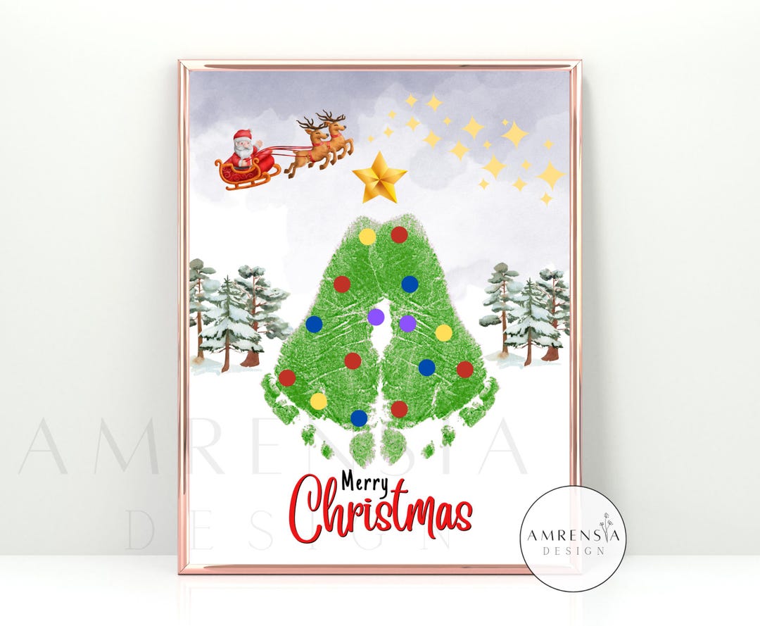 Christmas Tree Handprint Art, Footprint Art Winter Craft, Home ...