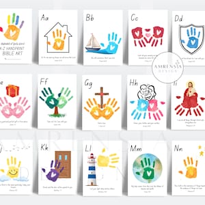 Alphabet of God's Word A to Z Bible Handprint Art Christian Handprint ...