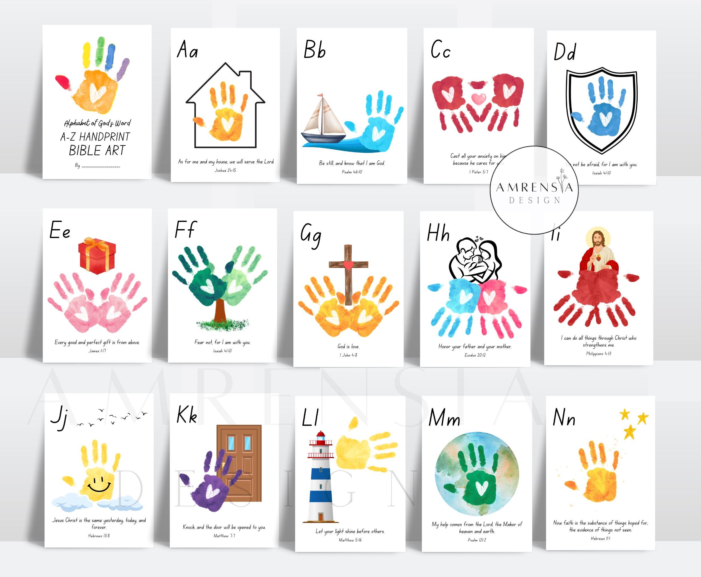 Alphabet of God's Word A to Z Bible Handprint Art Christian Handprint ...