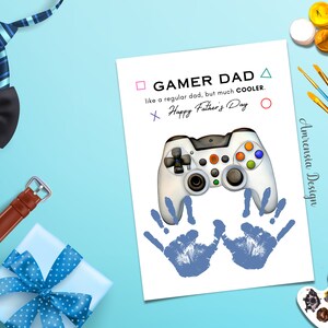 Gamer Dad, Fathers Day Handprint Keepsake for Dad, DIY Personalized ...