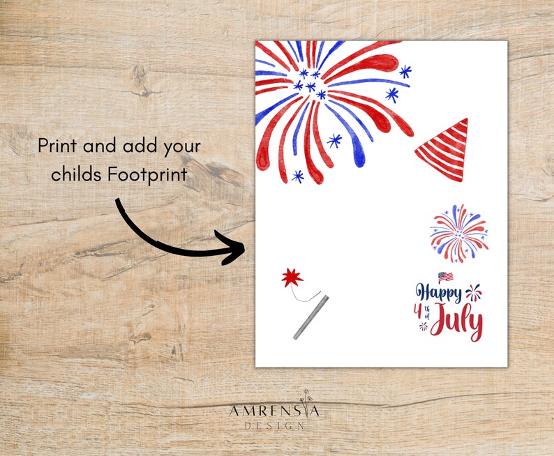 Little Firecracker Easy Footprint Craft for Happy 4th of July - Etsy