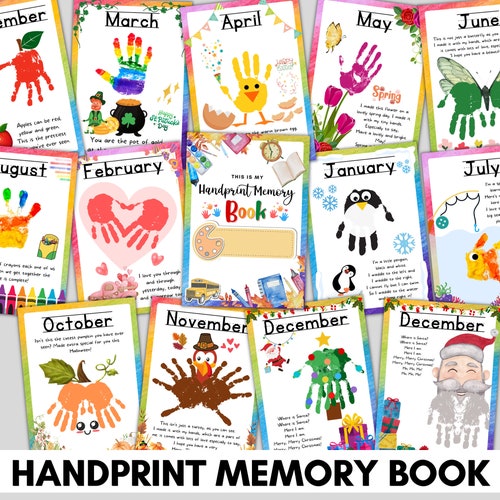 Handprint Memory Book Printable for Prek Preschool - Etsy