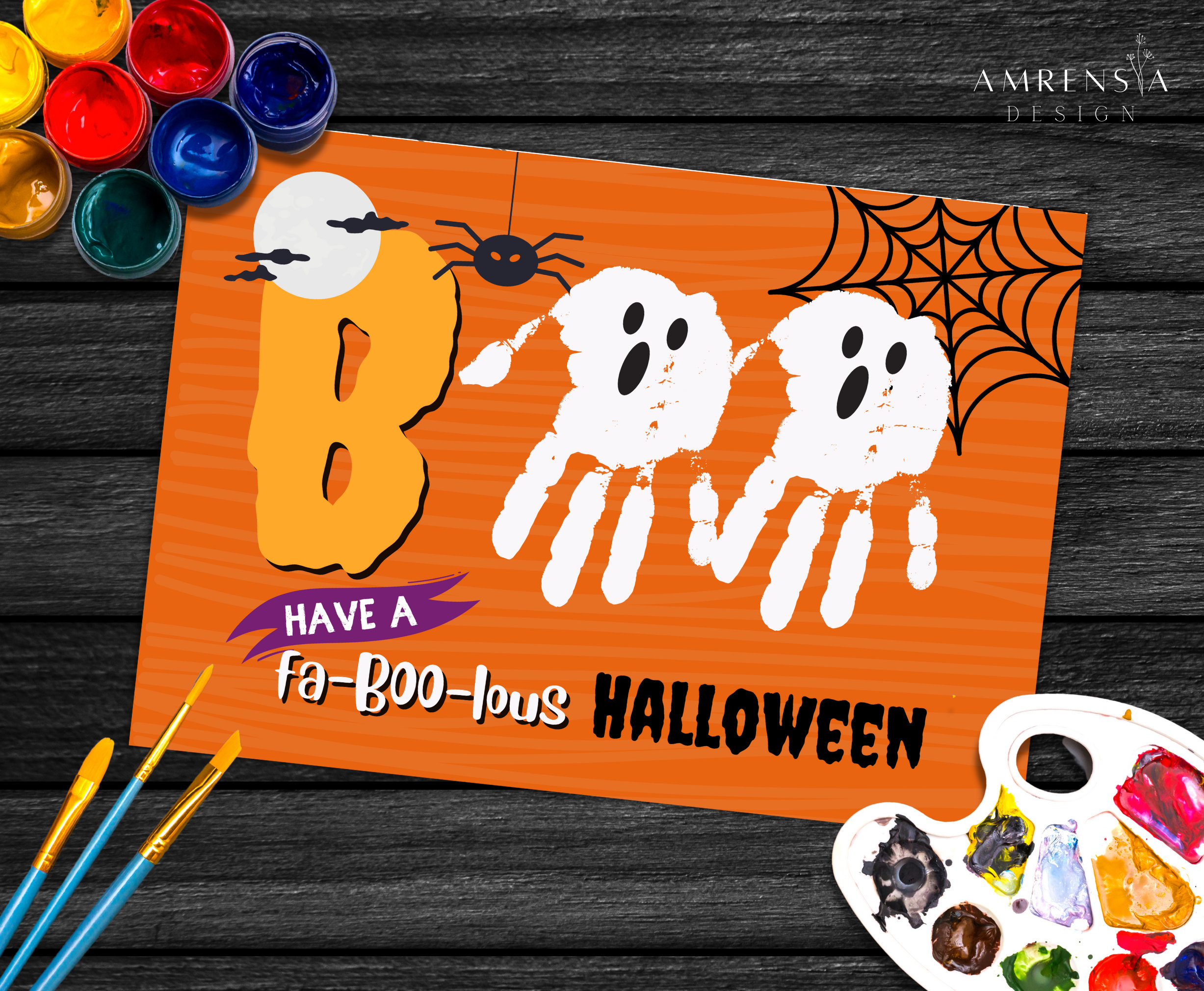 Fall Handprint Art Halloween Keepsake Craft Handprint Kit for - Etsy