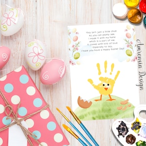 Happy Easter Craft, Easter Poem Handprint Art Template for Baby Kids ...