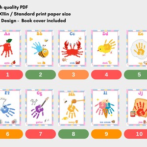 My Handprint Alphabet Book, Alphabet Handprint Art, Baby Toddler Child ...