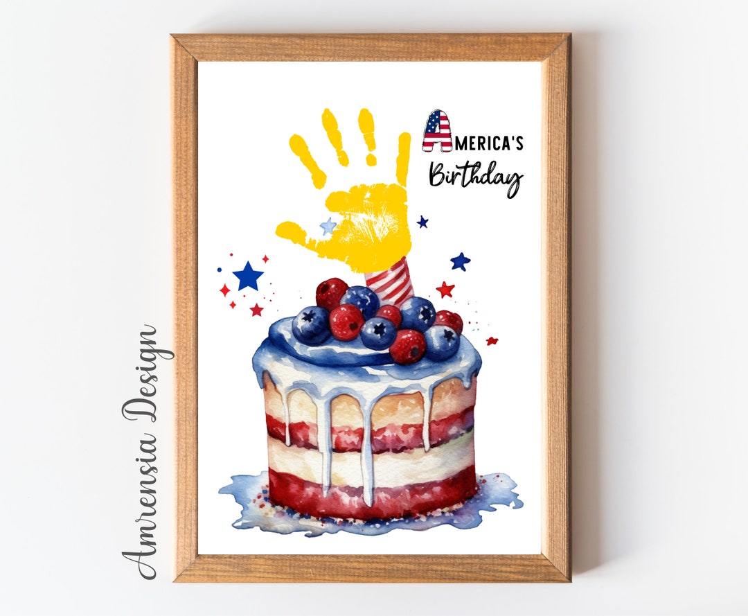 America's Birthday Handprint Printable - 4th of July Crafts ...
