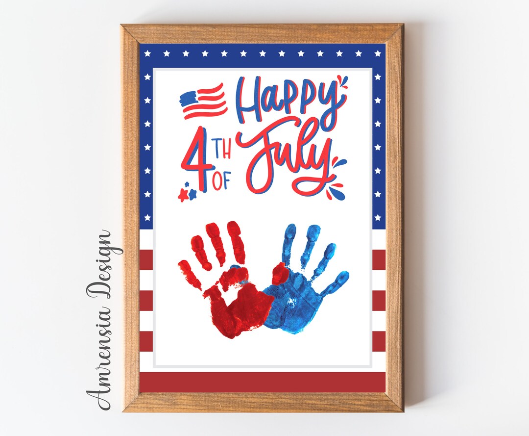 Happy 4th of July, Easy Handprint Craft, Handprint Art for Toddler ...