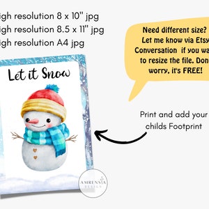 Bundle Snowman Footprint Art, Snowman Craft, Christmas Home Decoration ...