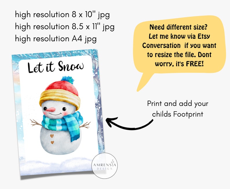 Bundle Snowman Footprint Art, Snowman Craft, Christmas Home Decoration ...