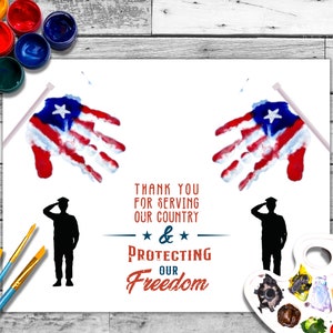 Easy Handprint Craft for Veterans Day, Thank You for Your Service ...