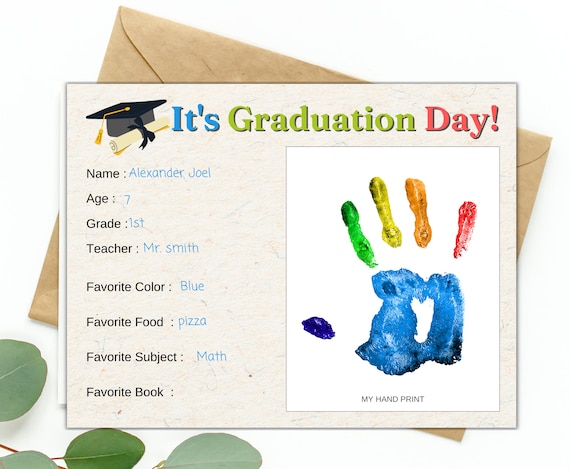 Kindergarten Graduation Handprint Craft Keepsake Sign - Etsy