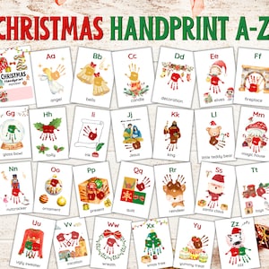 A to Z Christmas Handprint Alphabet, Learning Alphabet, Keepsake Craft ...