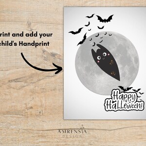 Bat Handprint Art, Happy Halloween Keepsake Craft Handprint Kit for ...